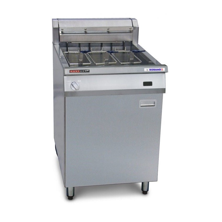 Austheat Freestanding Electric Fryer, 3 baskets | Commercial Kitchen Store